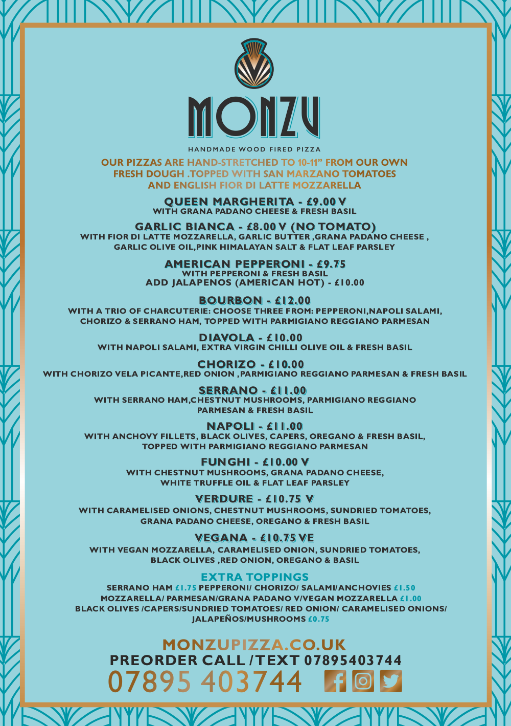 Monzu Wood Fired Pizza - Menus & Locations
